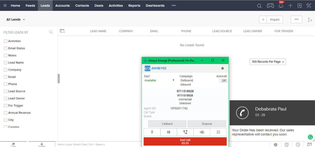 Ameyo Emerge Zoho CRM integration: Personalized Customer Experience ...